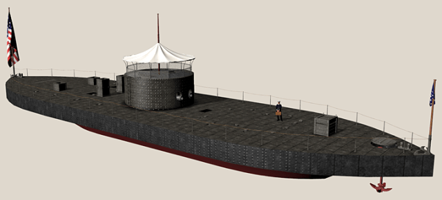 Uss Monitor Diagram Longitudinal Plan Center Line Of USS Monitor